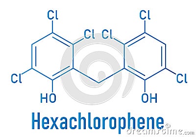 Hexachlorophene Disinfectant Molecule. Skeletal Formula. Vector ...