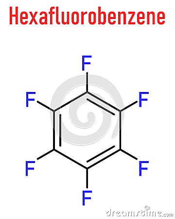 Hexafluorobenzene Molecule. Skeletal Chemical Formula. Vector ...