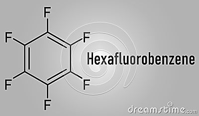 Hexafluorobenzene Molecule. Skeletal Chemical Formula. Cartoon Vector ...