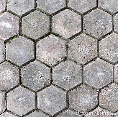Hexagon Brick Floor Texture Background, Gray Paving Background And ...