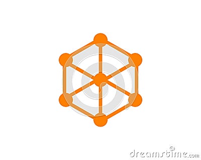 Hexagon Dots 1d Logo Icon Template Vector Illustration | CartoonDealer ...