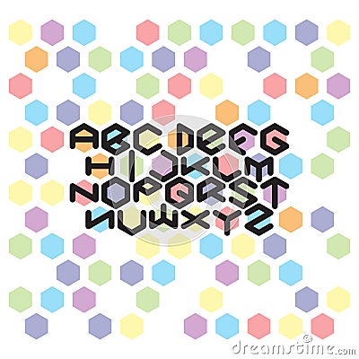 Hexagon Font Cartoon Vector | CartoonDealer.com #60590799