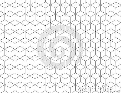 Hexagon Pattern Background In Grey Colour And Line Art Black And White ...