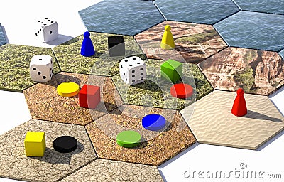 Hexagonal Board Game 3d Illustration | CartoonDealer.com #78077688