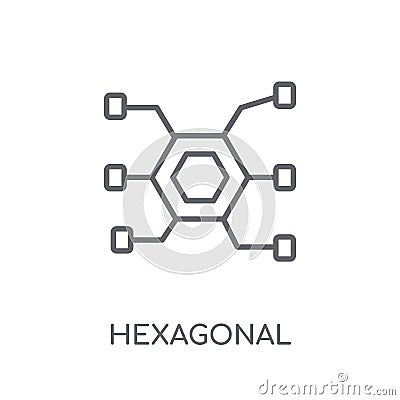 Hexagonal Interconnections Linear Icon. Modern Outline Hexagonal ...