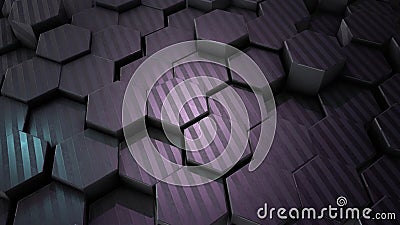 Animated Background of Textural Hexagons with Blue Illumination Stock ...