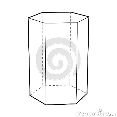 Hexagonal Prism Stereometric Composition Vector Illustration ...