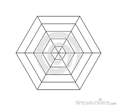 Hexagonal Radar Or Spider Diagram Template. Hexagon Graph. Flat Spider ...