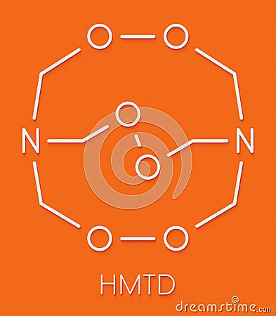 Hexamethylene Triperoxide Diamine HMTD Explosive Molecule. Skeletal ...