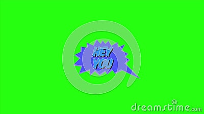 Hey You Text Animation with Comic Style on Green Screen Background ...