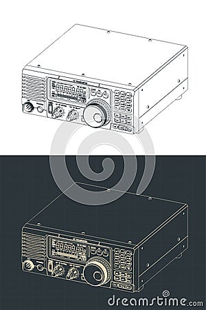 HF Transceiver Isometric Drawings Cartoon Vector | CartoonDealer.com ...
