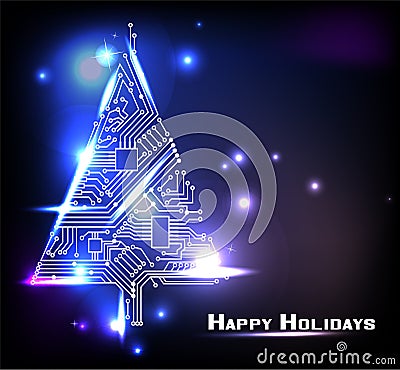 Hi-tech Christmas Tree Stock Vector - Image: 48032914