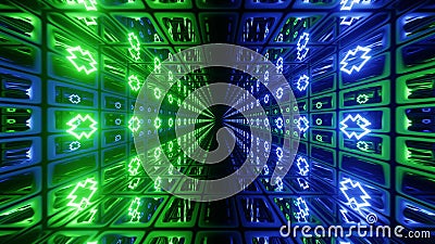 Hi-tech Neon Sci-fi Tunel. Neon Pattern Hi Tech Technology. Trendy Neon ...