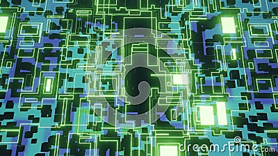 Hi Tech Pattern on Plane Surface, Neon Glow, Complex Elements and ...