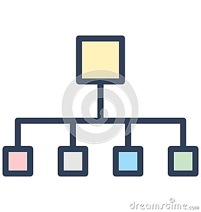 Hierarchical Network, Hierarchical Structure Isolated Vector Icon That Can Be Easily Edited In ...