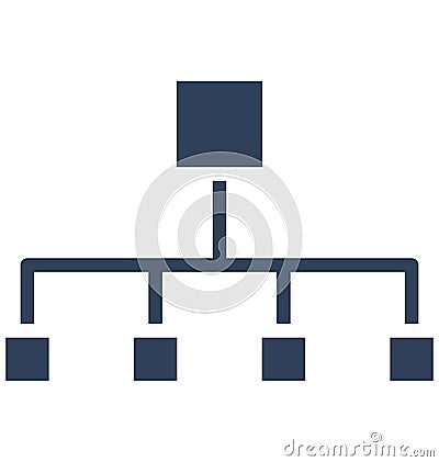 Hierarchical Network, Hierarchical Structure Isolated Vector Icon That Can Be Easily Edited In ...