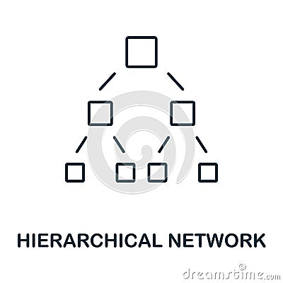 Hierarchical Network Line Icon. Element Sign From Networking Collection ...
