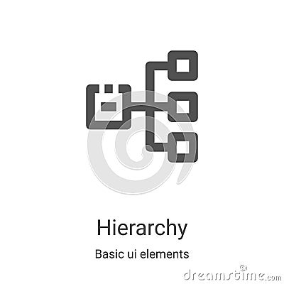 Hierarchy Icon Vector From Basic Ui Elements Collection. Thin Line Hierarchy Outline Icon Vector ...