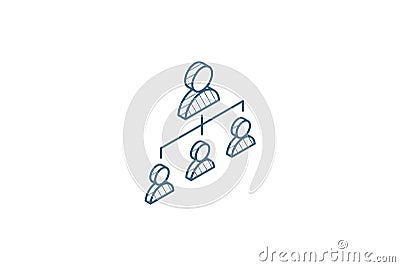 Hierarchy Illustration Isometric Icon. 3d Line Art Technical Drawing ...