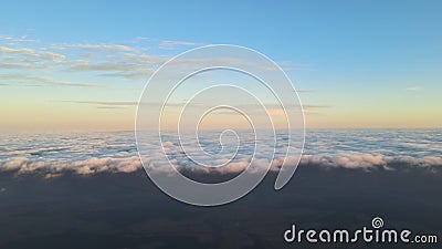 High Altitude View of Bright Colorful Sunset Sky with Vivid Smooth ...