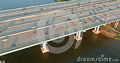 High Angle View of Alfred E. Driscoll Bridge the Concrete Bridge Across ...