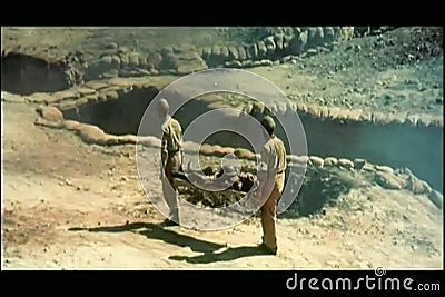 High Angle View of Soldiers Carrying Wounded Man on Stretcher Stock ...