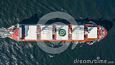 High Angled View Of Big Cargo Ship Royalty-Free Stock Image ...