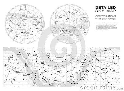 High Detailed Sky Maps Vector Set | CartoonDealer.com #100875711