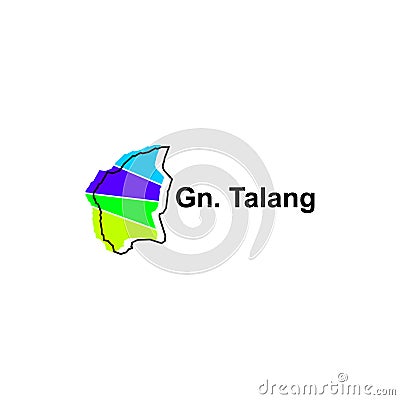 High Detailed Vector Map Of Gn. Talang Modern Outline, Logo Vector ...