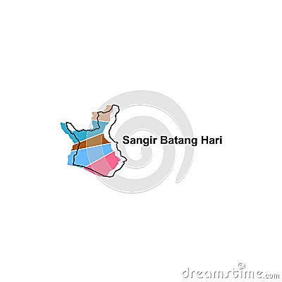 High Detailed Vector Map Of Sangir Batang Hari Modern Outline, Logo ...
