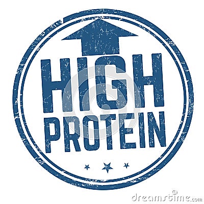 High Protein Sign Or Stamp Cartoon Vector | CartoonDealer.com #149652595