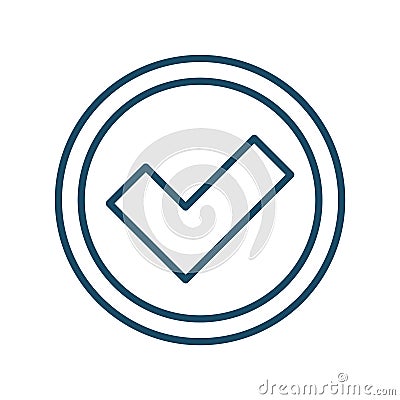 High Quality Dark Blue Outlined Correct, True, Check Mark Icon Stock ...
