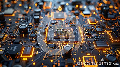 High Resolution Image Of An Advanced Electronic Circuit Board With ...