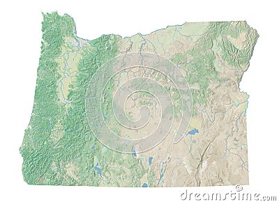 High Resolution Topographic Map Of Oregon Royalty-Free Stock ...