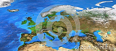 High Resolution World Map Focused On Europe Royalty-Free Stock Photo ...