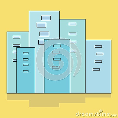 High Rise Office Buildings Cartoon Vector | CartoonDealer.com #196802097