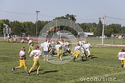 High school football team practicing - Stock Image - Everypixel