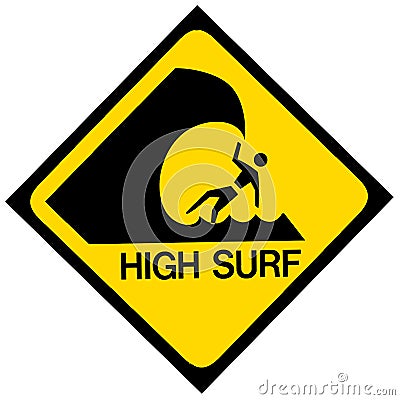 High Surf Warning Sign Royalty-Free Stock Image | CartoonDealer.com ...