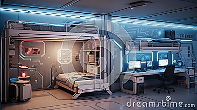 Futuristic Space Station Habitation Module Stock Photo | CartoonDealer ...