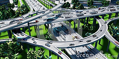 Highway Intersection/ Road Interchange With Roundabout Royalty-Free ...