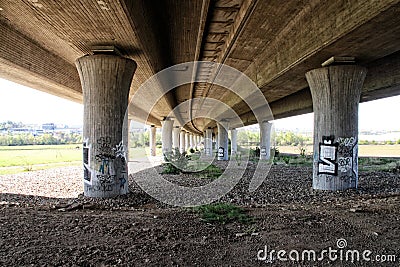 Highway Scaffold Bridge With Concrete Columns Royalty-Free Stock Photo ...