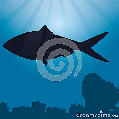 Hilsa Fish Silhouette. Vector Illustration Decorative Design ...