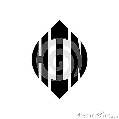 HIN Circle Letter Logo Design With Circle And Ellipse Shape. HIN ...