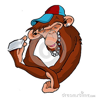 Hip Hop Monkey Ape Bling Royalty Free Stock Image - Image: 962086