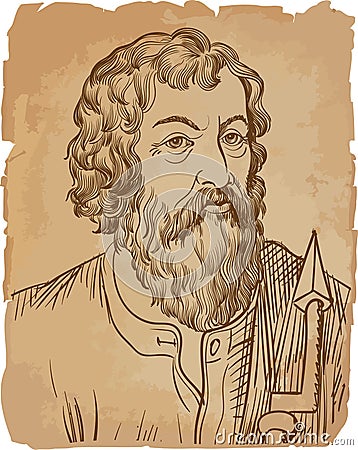Hippocrates Line Art Portrait, Vector | CartoonDealer.com #233188232