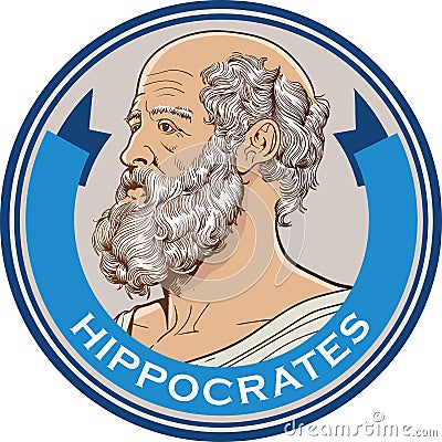 Hippocrates Line Art Portrait, Vector | CartoonDealer.com #244478132