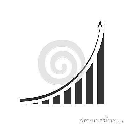 The Histogram. Black Chart On A White Background. Growing Chart. Vector ...
