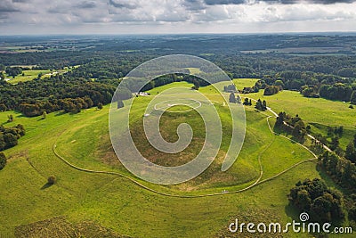 Historical Mound Satrija In Samogitia, Lithuania, Aerial View Royalty ...