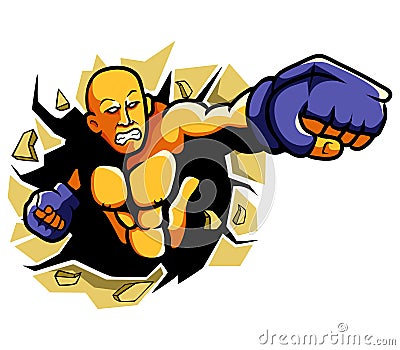 Hit Through The Wall Vector Illustration | CartoonDealer.com #79772948