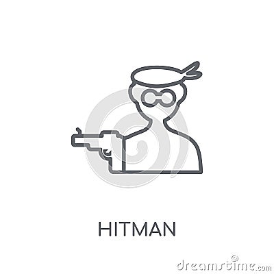 Hitman Linear Icon. Modern Outline Hitman Logo Concept On White Vector ...